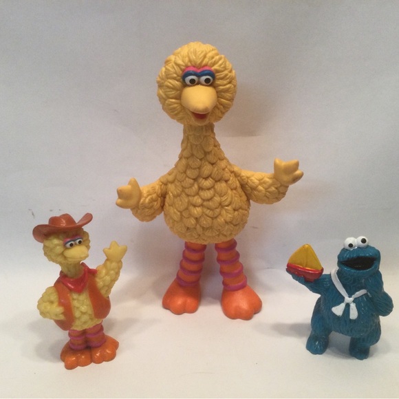 Toys | 3 Vintage Sesame Street Figures Cookie Monster Big Bird Muppets ...